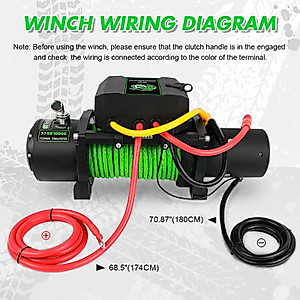 STEGODON New 9500 lb. Load Capacity Electric Winch S2,12V Waterproof IP67 Electric Winch with Hawse Fairlead, Synthetic Rope Winch with Wireless Handheld Remote and Wired Handle