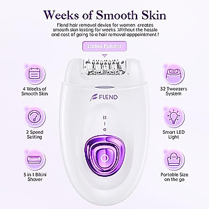 Epilator for Women, Epilator for Women Legs, Pluxy Hair Removal for Face, Electric Shaver & Epilator, Face Epilator for Women, 2 in 1 Body Trimmer Razor with LED Light for Underarms Legs Arms Bikini