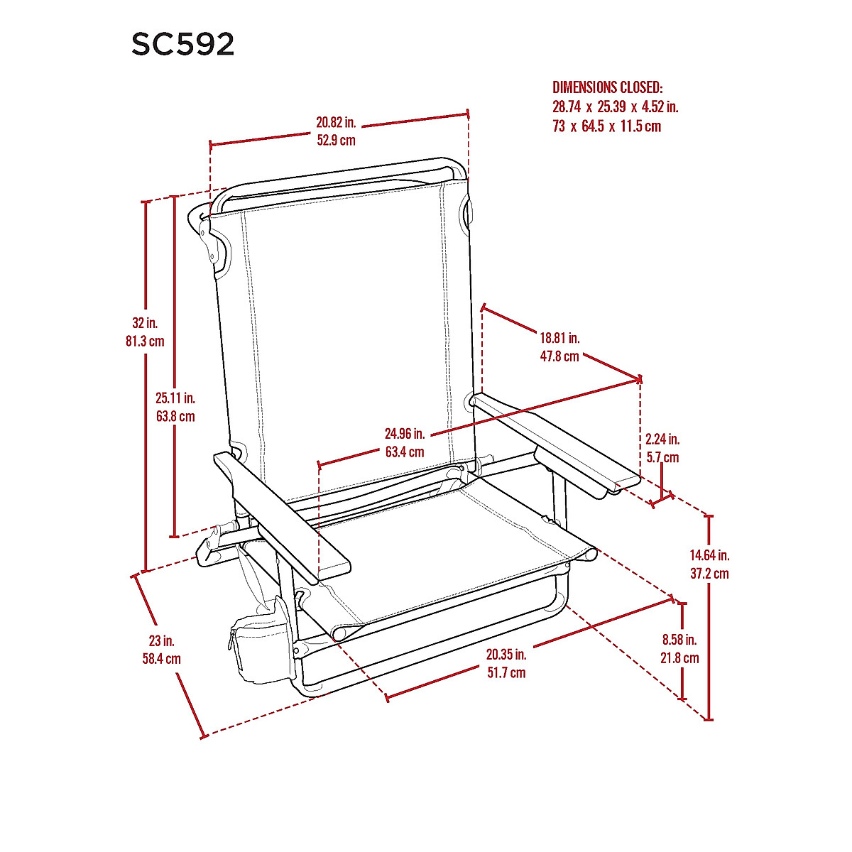 Tommy Bahama 5-Position Classic Lay Flat Folding Backpack Beach Chair, Blue and Green Stripe , 23" x 25.25" x 31.5"