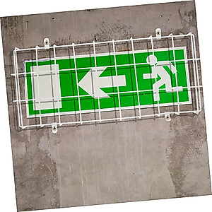 jojofuny Lampshade Protection Net Exit Damage Stopper Exit Sign Wall Guard Emergency Light Cage Guard Exit Light Protective Cages Exit Signs for Business Emergency Guard Iron White