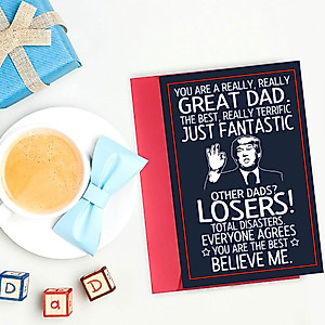 BETHEGIFT Funny Card for Dad from Daughter, Son, Kids - Dad Birthday Card - Christmas Gifts for Dad Card - Dad Christmas Gifts - Fathers Day Card for Dad - Humorous Dad Greeting Cards