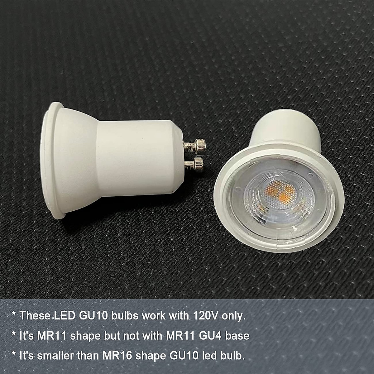 KAKEMONO Dimmable MR11 GU10 Base LED Bulb 35mm Mini/Small Spotlight 120V 3W Track Light, 20watt 35W Halogen Equivalent, Warm White 2700K, Pack of 4
