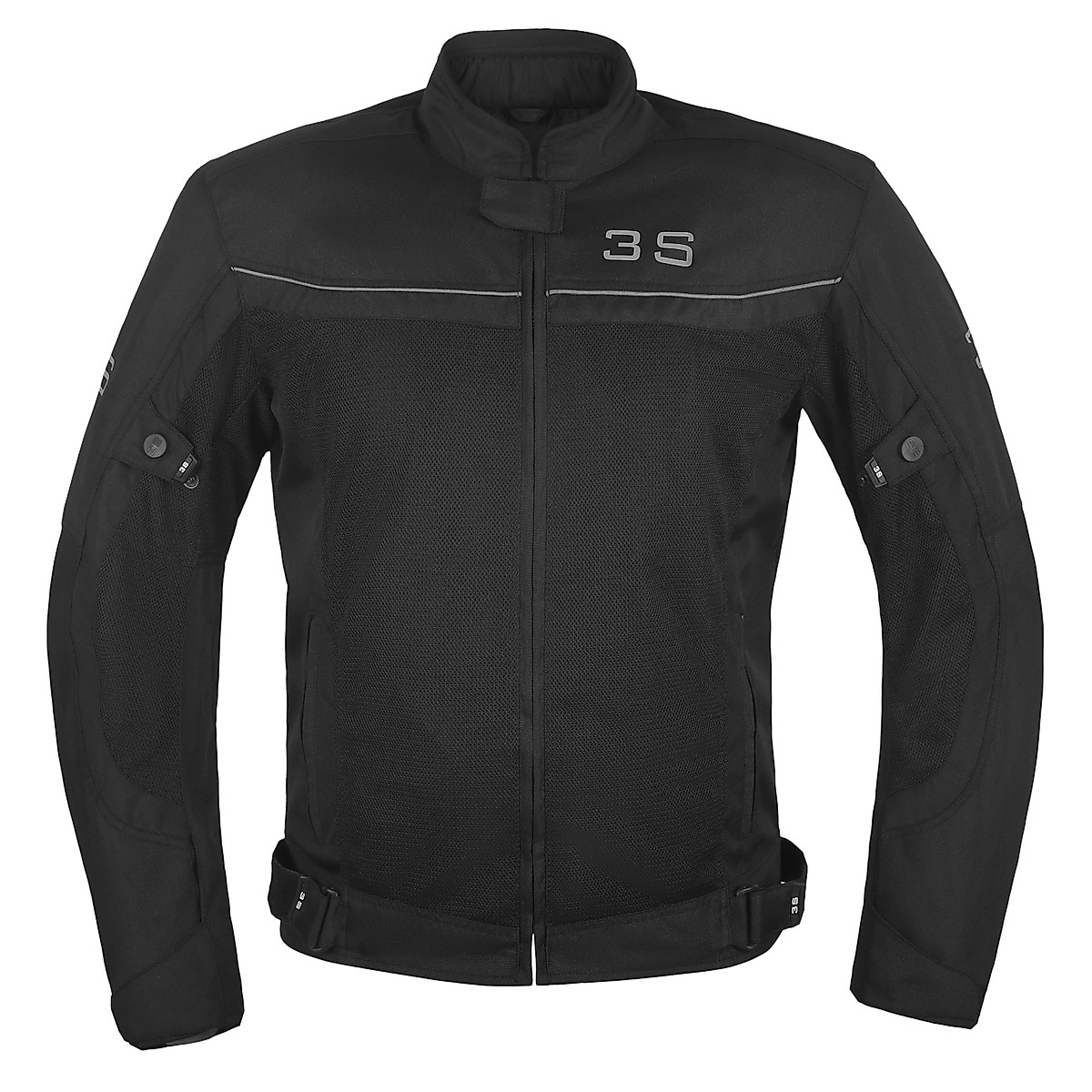 3S HIGH-PERFORMANCE MESH MOTORCYCLE JACKET- BREATHABLE, CE ARMORED FOR BIKER, RIDING PROTECTION...BLACK, 2-XL