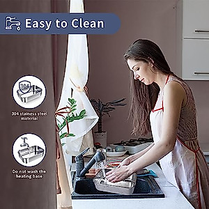 NZN Electric Lunch Box Food Heater,1.8L Portable Car Food Warmer Heating Lunch Box, Heated Lunch Boxes for Adults/Car/Truck/Home/Work, 12V 24V 110V 80W (White & Gray)