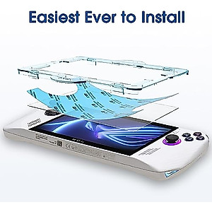 amFilm OneTouch Screen Protector Designed for ASUS ROG Ally Handheld 7 inch 2023 - with Auto Alignment Kit, Bubble Free, Tempered Glass, 2 Pack