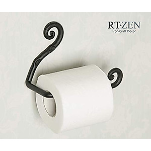 RTZEN Wrought Iron Bathroom Accessories Set, Decorative Bath Towel Bar, Set of 3 Decorative Hooks and Toilet Paper Holder