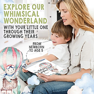 Newborn Baby Keepsake Set Bundle - Baby First 5 Years Memory Book & Baby Handprint Footprint Keepsake Photo Frame - Baby Nursery Art Kit and Journal for Baby Boys & Girls