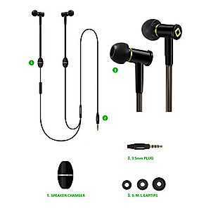 Aircom A1 Zero Radiation Air Tube Headphones - EMF Free Earbuds with Built-in Microphone - Airflow Audio Technology for Premium Sound - White