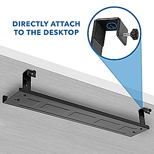 MOUNT-IT! Under Desk Cable Tray [23" Length] Wire Management Basket for Desktop Computers, Laptops, Sit Stand Desks and Workstations (Black)
