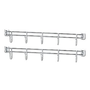 Alera ALESW59HB424SR 24 in. Deep 5-Hook Bars for Wire Shelving - Silver (2-Piece/Pack)