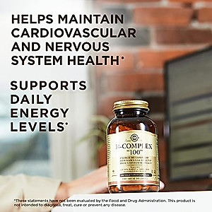 Solgar B-Complex "100" - 100 Vegetable Capsules, Pack of 2 - Energy Metabolism, Cardiovascular Health, Nervous System Support - Non-GMO, Vegan, Gluten Free - 200 Total Servings