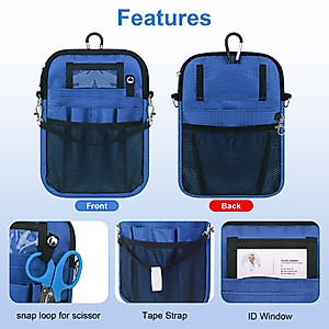 BOVKE Nurse Fanny Pack with Medical Gear Pockets, Tape Holder, Medical Bag Nurse Waist Pouch Organizer with Extra Space for Stethoscopes, Bandage Scissors and More Emergency Supplies, Blue
