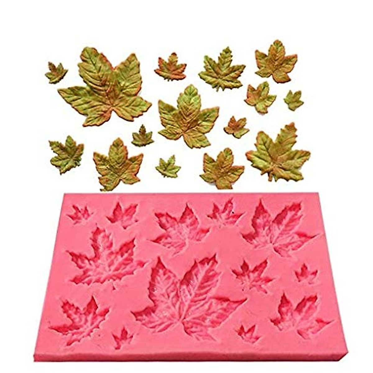 Leaf Mold Silicone Leaves Fondant Molds,Tree Leaves Mold for Cake Decoration,Maple Leaves Candy Mold,Cupcake Topper,Polymer Clay,Crafting,Chocolate,Resin Mold