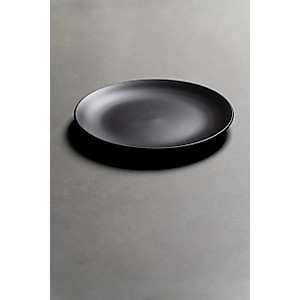 10 Strawberry Street Wazee Matte 10.5" Coupe Dinner Plate, Set of 6, Black
