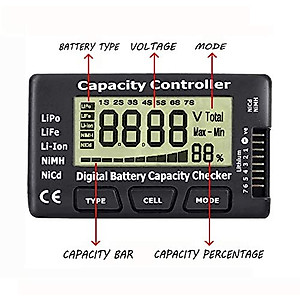 FLY RC Cellmeter 7 Digital Battery Capacity Checker Controller Tester Voltage Tester for LiPo Li-ion NiMH Nicd Battery
