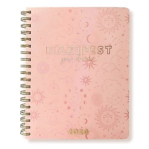 Graphique 2024 Spiral Frosted Cover Planner | 18 Month Organizer July 2023 - Dec. 2024 | Weekly & Monthly Spreads | To-Do & Note List | Reference Tabs | Reminder Stickers | Manifest | 8” x 10”