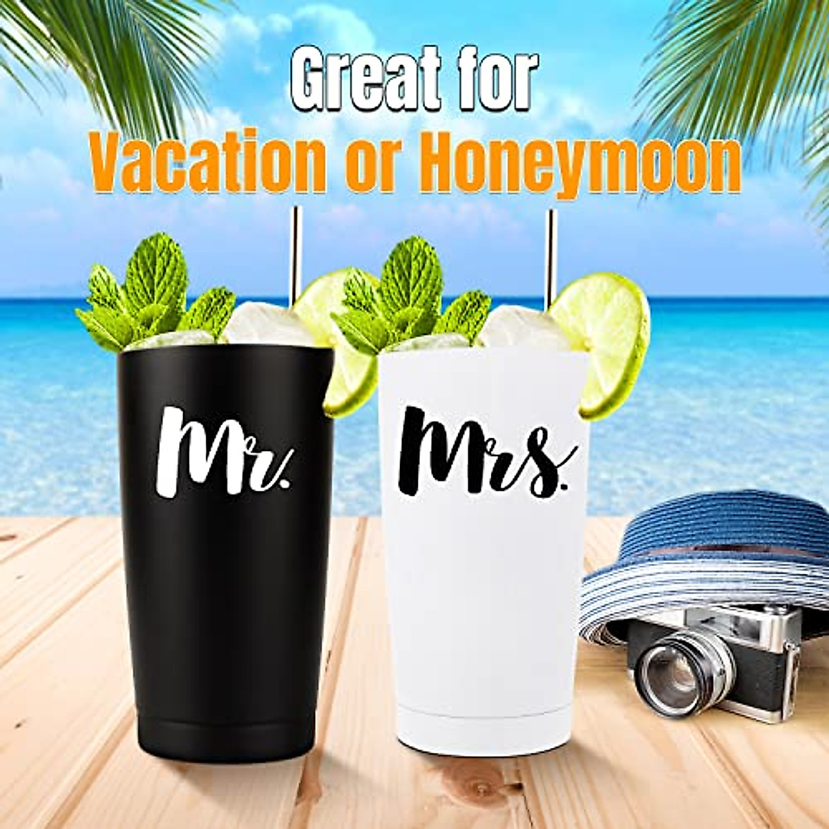 All Luxy Mr and Mrs Tumblers - Stylish Mr and Mrs Cups Gifts for Newlyweds - Future Mr and Mrs Wine Tumblers - Perfect His and Hers Newly Wedding Mugs Presents for the Couple