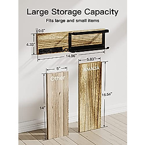 AMADA HOMEFURNISHING Floating Shelves,Rustic Bathroom Shelves with Sturdy Hooks and Towel Bar, Paulownia Wood Wall Shelves for Bathroom, Bedroom, Living Room, Kitchen, Entryway, Set of 3, AMFS01-1