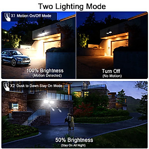EMANER 20% O-ff (Bundle 3Pack) - Motion Sensor Solar Light, Low Light Stay On Optional, Outdoor Waterproof