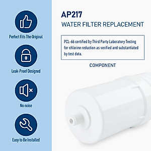 PERCOLA AP217 Under Sink Water Filter, Compatible with 3M® Aqua-Pure® AP217, 578604 Full Flow Water Filter for AP200 Systems (White, 2 Pack)