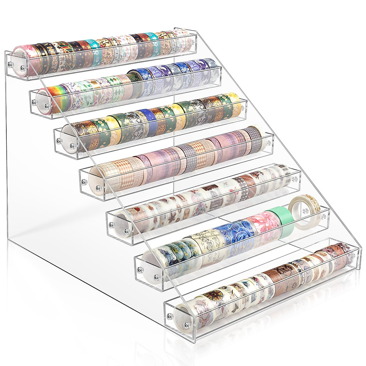 Vowcarol 7 Layers Washi Tape Organizer, Washi Tape Storage Racks