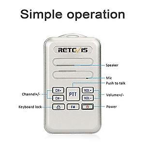 Retevis RT20 Small Walkie Talkies for Adults, Rechargeable Two Way Radio, Mini 2 Way Radios, Hands Free, USB-C, License-Free, for Retail Restaurant Healthcare Hospital(Silver, 10 Pack)