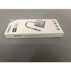 USB C to Dual HDMI Adapter 4K@30Hz, KOZYC USB C Hub Multiport Adapter with 2xHDMI, USB 3.0, 100W PD, Support USB C to HDMI Splitter Extended Display for MacBook Pro (MST is not Supported on MacOS)