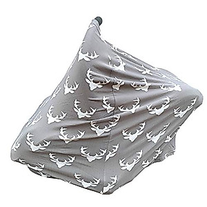 Baby Car Seat Cover Deer Printing Nursing Cover Extra Soft Extra Stretchy