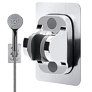Thinp Strong Adhesive Shower Holder, Handheld Shower Head Holder No Drilling Wall Mounted Shower Bracket Shower Hose Holder for Handheld Shower Head