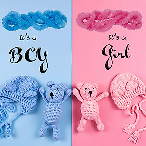 54 Pieces Baby Gender Reveal Leis Pink and Blue Leis Bulk Gender Reveal Necklaces Decorations Includes 27 Blue Leis and 27 Pink Leis for Baby Shower Gender Reveal Party Supplies