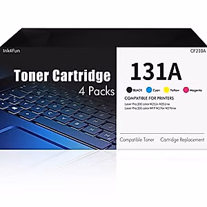 131A Toner Cartridge 4 Pack: 131X CF210A CF210X CF211A CF212A CF213A Toner Cartridge Compatible Replacement for HP Pro 200 Color MFP M251NW M251N M276NW M276N M251 Printer(Black Cyan Yellow Magenta)