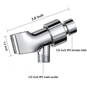 Katezon Shower Head Holder with Solid Brass Ball Joint for Handheld Shower Head, Adjustable Shower Arm Mount for Connecting Shower Arm and Shower Hose, 1/2 Inch (Chrome)