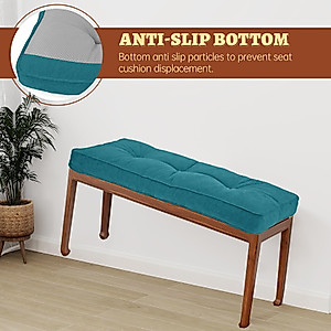 Focuprodu Bench Cushion 42x16. Soft and Breathable Window Seat Cushions Indoor. Non-Slip and Durable Bench Seat Cushion. (42x16, Soft-Peacock Blue)