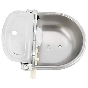 Artilife Automatic Waterers Stainless Steel Auto-Waterer Bowl Float Valve Water Bowl with Drain Hole and Plug for Horse Cattle Goat Sheep Dogs
