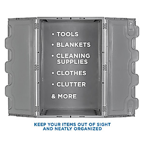 Mount-It! Collapsible Plastic Storage Crate, Folding and Stackable Utility Distribution Container with Attached Lid, 65L Liter Capacity, Pack of 1