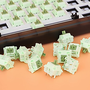 Feker x Matcha Switches for Mechanical Keyboard DIY - Linear Keyswitch 5 Pins for Mechanical Gaming Keyboards - 60cN Force Pre Lubed (45PCS, Matcha Green Switch)