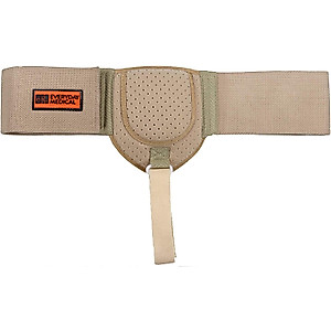 Everyday Medical Inguinal Hernia Support Belt for Men I Fits Left or Right Side I Post Surgery Men and Womens Hernia Support Truss for Inguinal, Groin Hernias I Adjustable Waist Strap I Beige | S/M