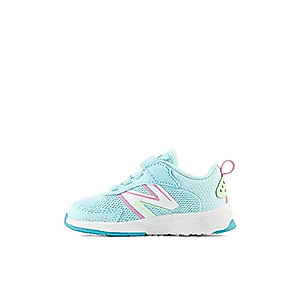 New Balance Girls DynaSoft 545 V1 Hook & Loop Running Shoe, Bright Cyan/Mint Flash/Signal Pink, 2.5 Little Kid