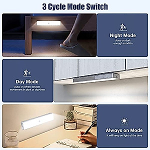 30-LED Closet Light with Charging Station, Motion Sensor Under Cabinet Lights, Wireless USB Rechargeable Kitchen Night Lights, Battery Operated Light for Wardrobe,Cabinet,Cupboard-4Pcs