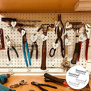 Housoutil 4Pack Pegboard Screwdriver Holders, Six- Tool Multi- Tool Organizer Racks, Stainless Steel Peg Board Tool Utility Hooks for Your Workbench, Garage, Tool Shed, or Craft Room (Black& Silver)