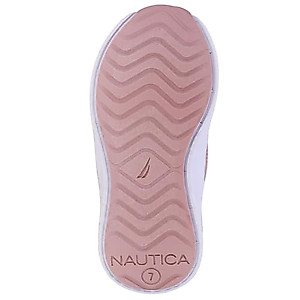 Nautica Kids Youth Sneaker Athletic Slip-On Bungee Running Tennis Shoes Boy - Girl Little Kid-Big Kid-Neave Girls-Mauve Sparkle Silver Size-2
