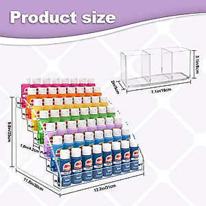 EsLuker.ly 7 Layers Paint Bottle Organizer & Paint Brush Holder, Hobby Paint Display Rack, Acrylic Paint Holder Storage for Craft Paint Acrylic Miniature Painting Set