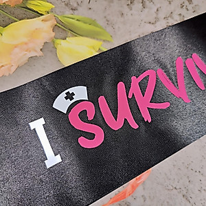 Decorit I Survived Nursing School Sash, Black, Nursing School Graduation, Graduation Gift Idea, Senior Class of 2024 Sash, Party, Congrats Grad Decorations, RN, BSN, NP, CRNA, CNM, NR