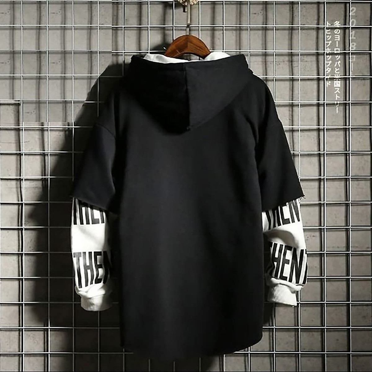 DUDHUH Mens Hoodie Fashion Pullover Letter Print Tracksuit Techwear Casual Coat Hip-Hop Sweatshirt