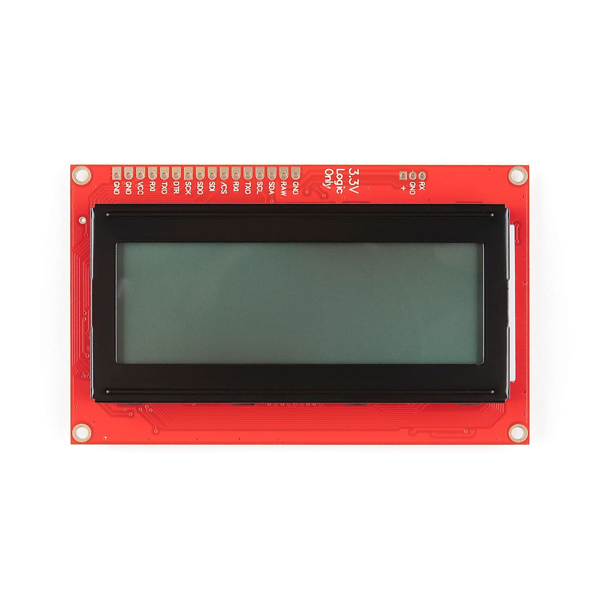 SparkFun 20x4 SerLCD - RGB Backlight (Qwiic) - Black on Red/Green/Blue Display Communicate with Serial I2C SPI 3.3V Logic and Power