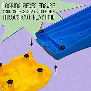 Sunny & Fun 20pc Balance Beam Gymnastics Obstacle Course for Kids | Interlocking Stepping Boards w/Rubber Grip & Non Slip Surface | Indoor & Outdoor Toy Improves Coordination & Strength | Max 220 Lbs.