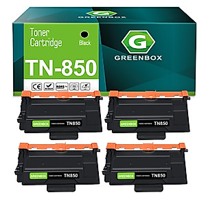 GREENBOX Compatible Toner Cartridge Replacement for Brother TN850 TN-850 TN-820 TN820 for Brother DCP-L5500DN DCP-L5600DN MFC-L5700DW HL-L5000D MFC-L5800DW MFC-L5850DW HL-L5100DN Printer (4 Black)