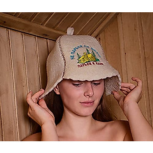 ASKOLD Ukrainian Sauna Hat Don’t Worry in Life for Sauna Banya Bath House Sauna Hat Finnish Sauna Hat Russian Banya Hat for Men Sauna Hat for Men