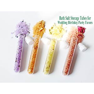 JOYYU 12x100mm 8ml Clear Plastic Test Tubes with Caps for Scientific Experiments, Easter, Scientific Themed Kids Birthday Party Supplies, Eyelash Brushes/Candy Storage(50 Pack)