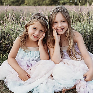 WOVOWOVO 4 Pcs Rhinestone Headbands for Women Silver Bridal Headband Crystal Flower Girl Headpiece Flower Leaf Tiara Crown Head Band Wedding Hair Accessories for Girls